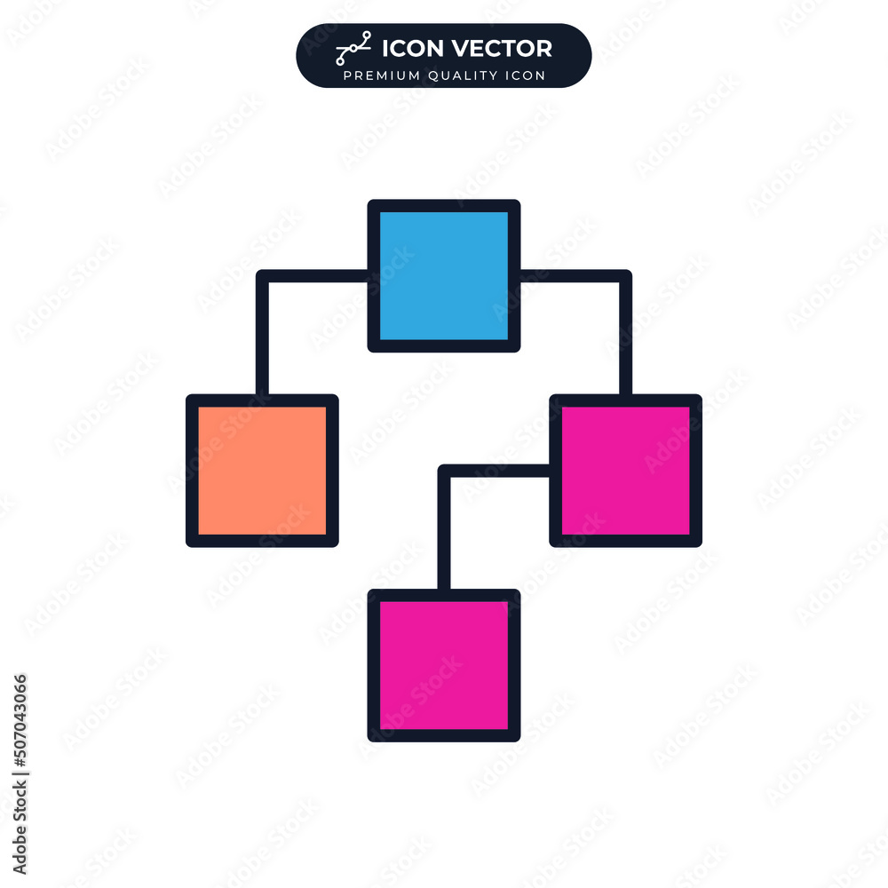 organization chart. flow chart icon symbol template for graphic and web ...