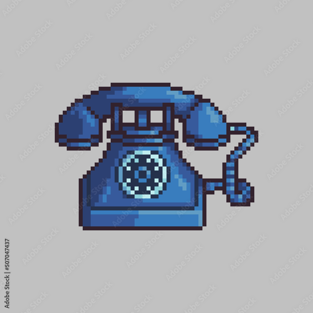 Editable vector retro phone pixel art illustration for game development ...