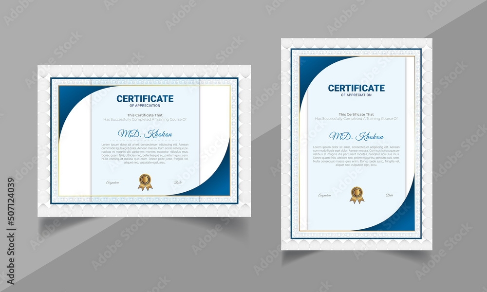 Elegant Diploma Certificate Template Design Stock Vector | Adobe Stock
