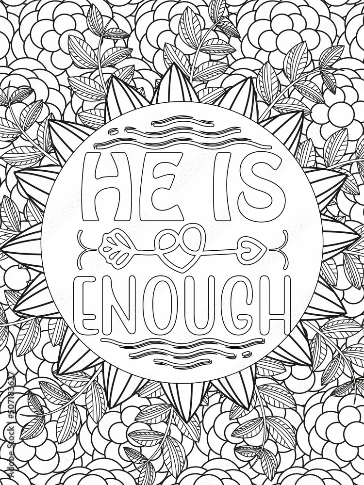 Bible Verse Coloring Pages, Christian Lettering coloring page for ...