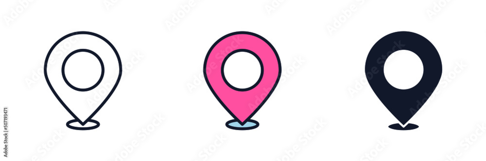 pin location icon symbol template for graphic and web design collection ...