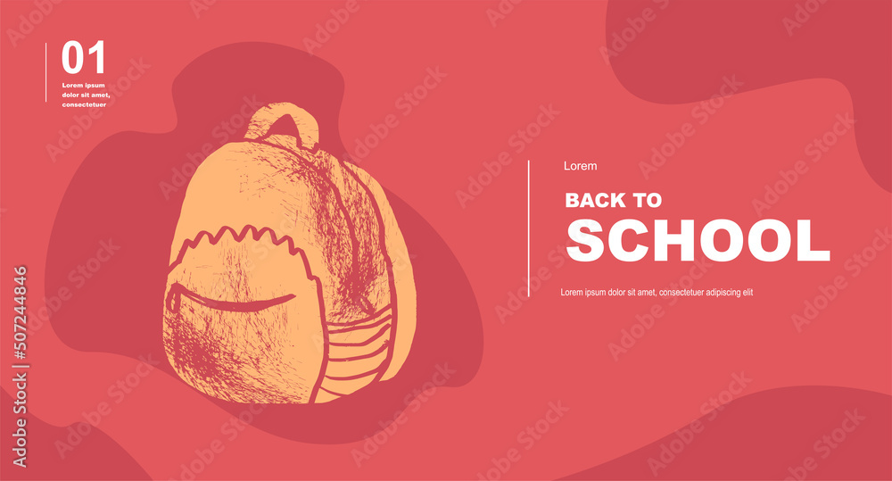 Backpack. Abstract, vector illustrations. Back to School. Elements and ...