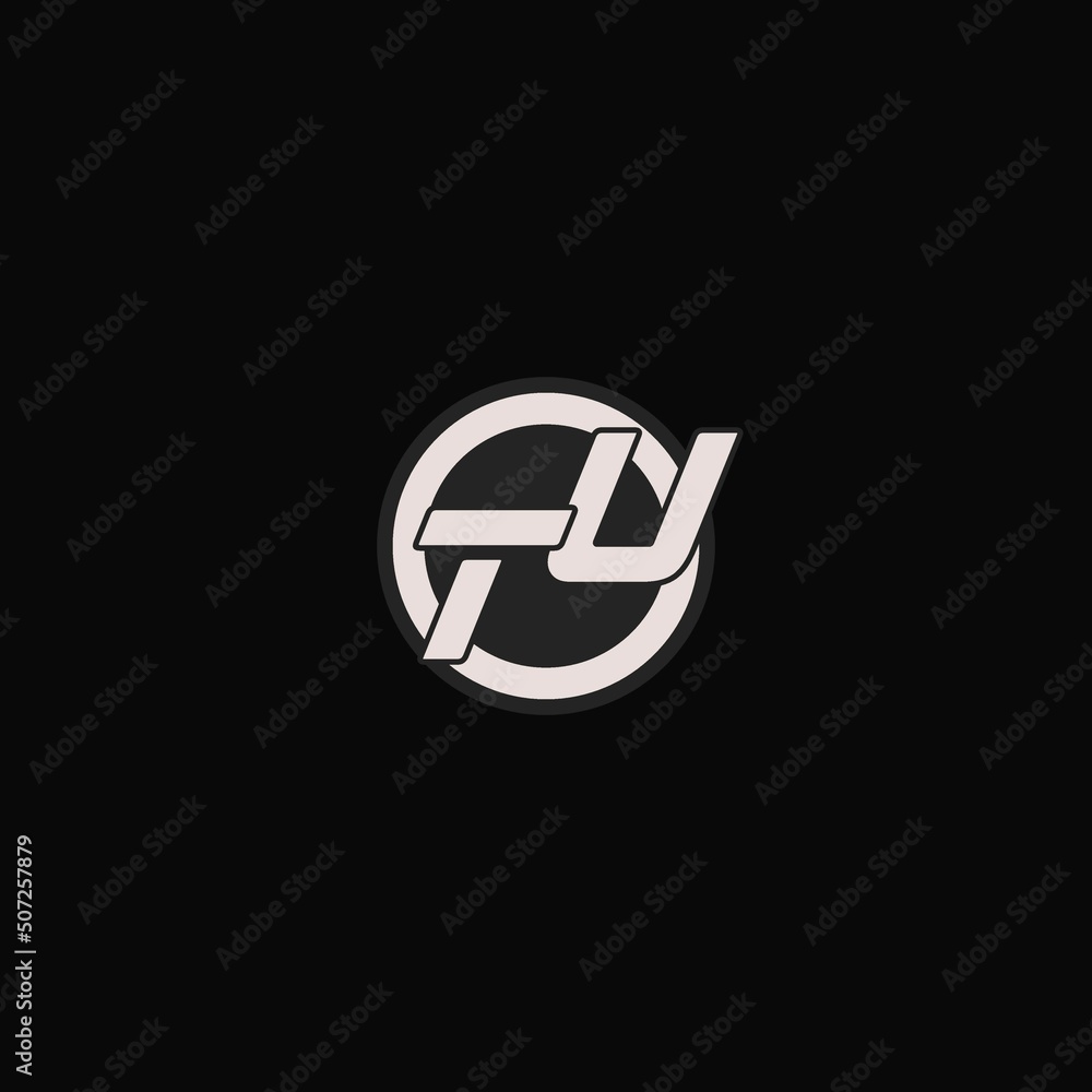Initial TU logo circle line style, simple esport team logo design Stock ...