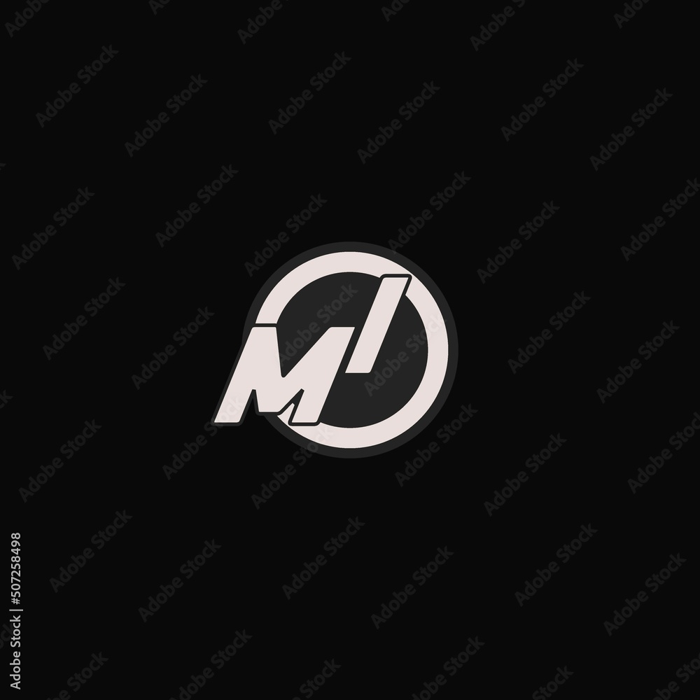 Initial MI logo circle line style, simple esport team logo design Stock ...