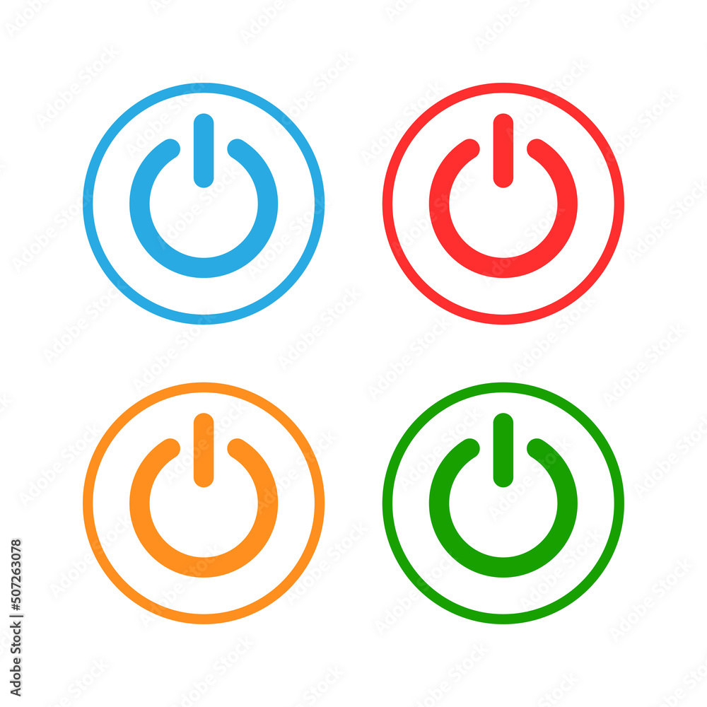 On and off buttons in flat style. Toggle switch vector illustration on ...