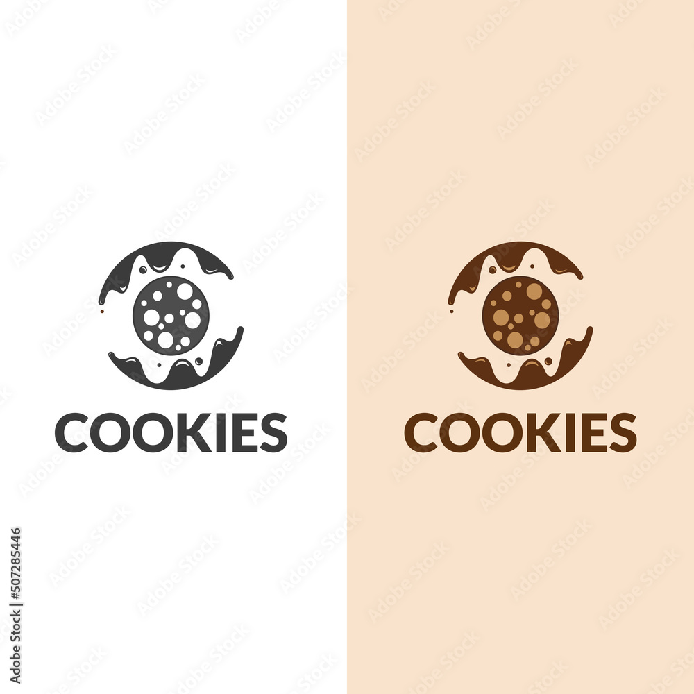 biscuit logo design inspiration. set of cookie logo concept design ...