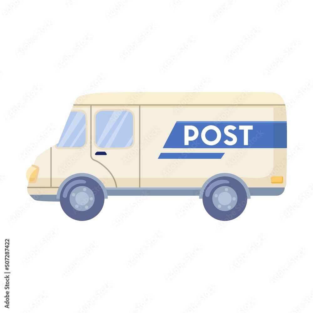 Postman and delivery service. Vector illustration of mailman with bag ...