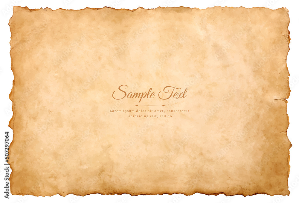 Vector old parchment paper sheet vintage aged or texture isolated on ...