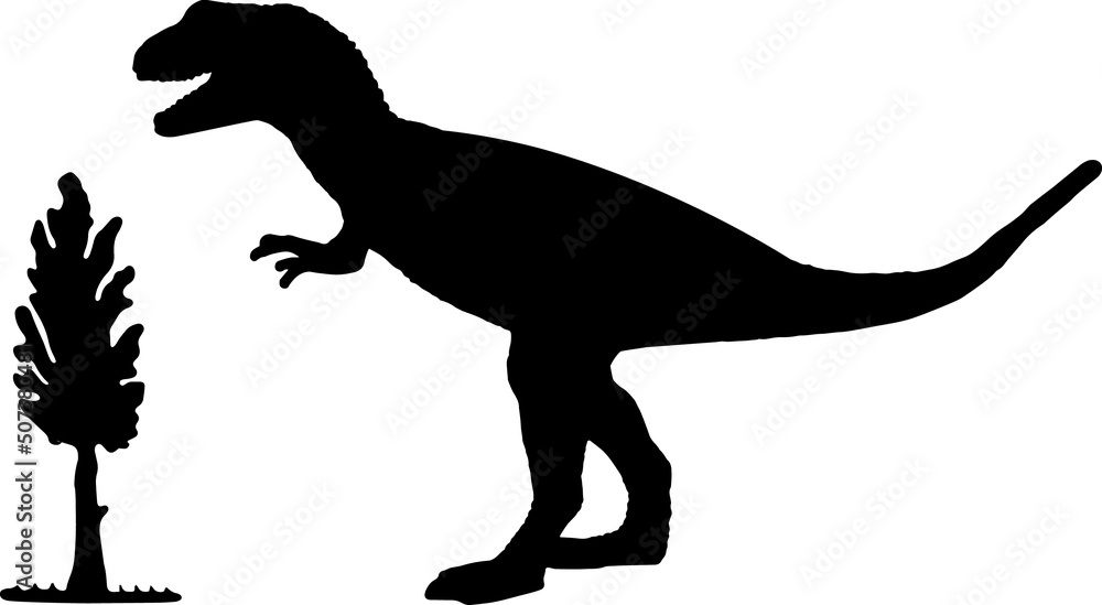 Dinosaur tyrannosaurus rex silhouette. Vector dinosaur silhouette ...
