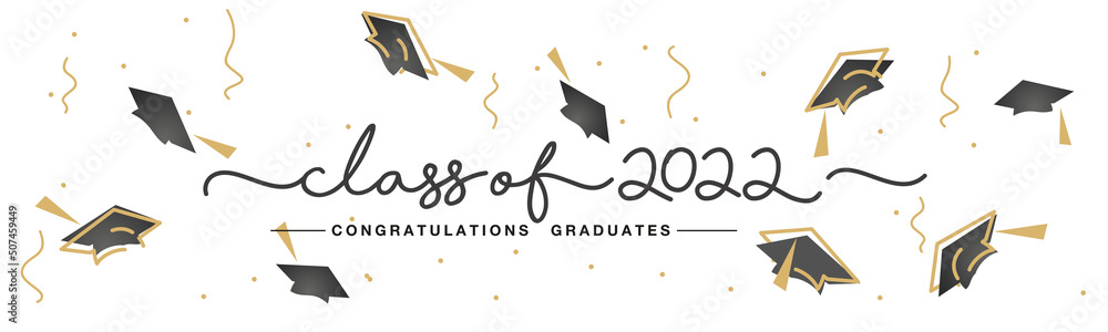 Class of 2022 handwritten typography lettering text Congratulations ...