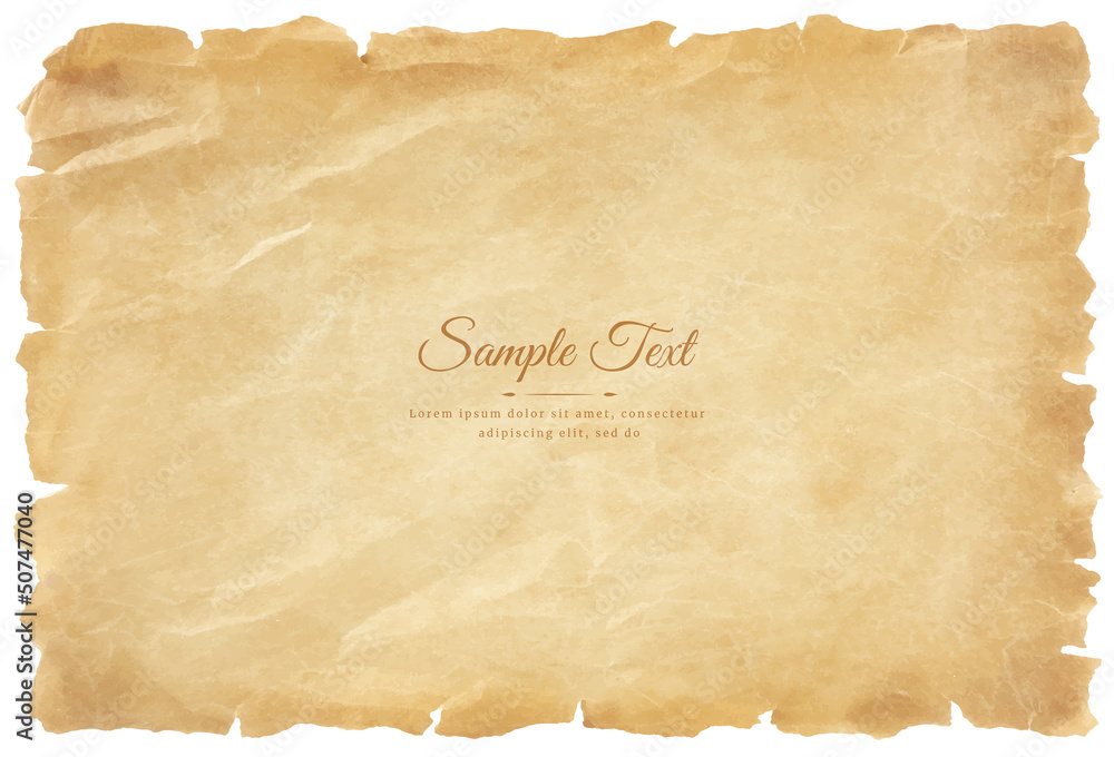 Vector old parchment paper sheet vintage aged or texture isolated on ...