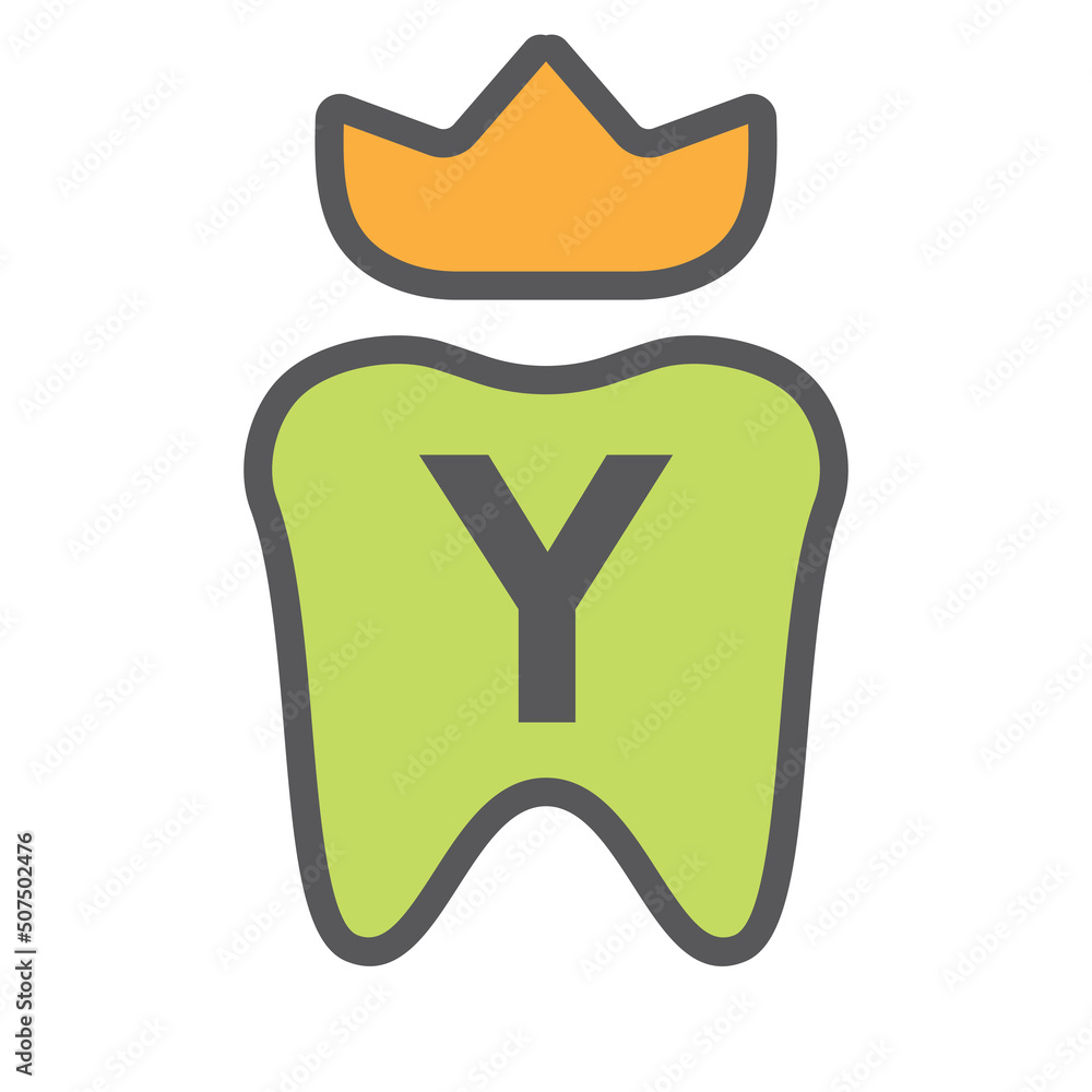 Dental Logo Design On Letter Y Crown Symbol. Dental Care Logo Sign ...