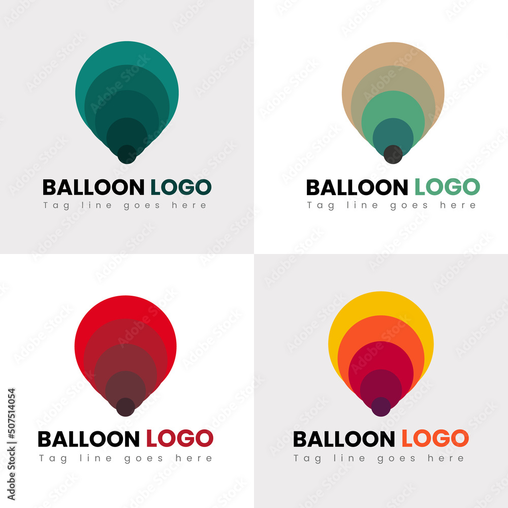 Air balloon logo design Stock Vector | Adobe Stock
