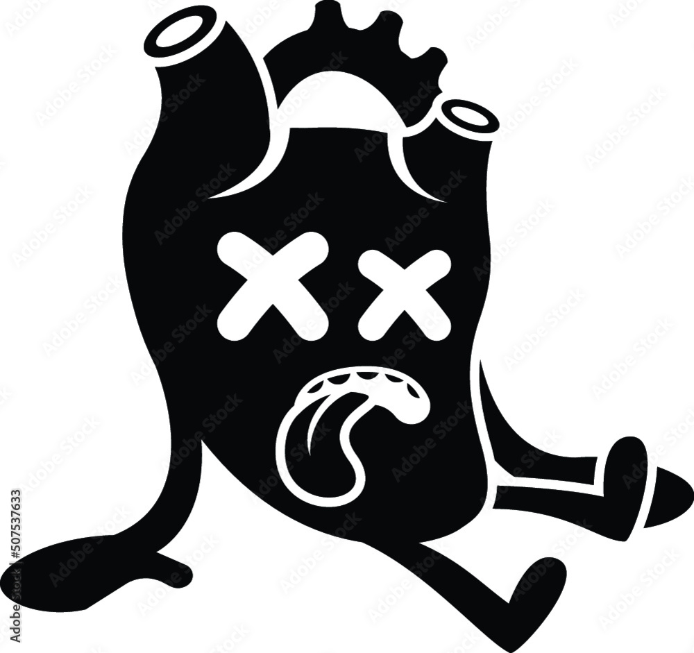 Cartoon Human Heart Dead Death Unhealthy Sad Organ Body Organs Healthy ...