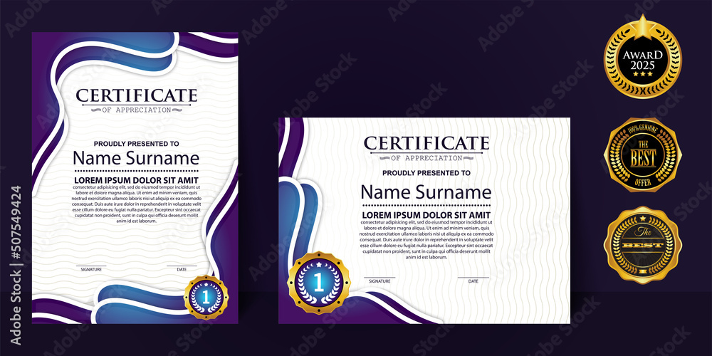 Modern Design Certificate layout concept. Simple elegant and luxurious ...