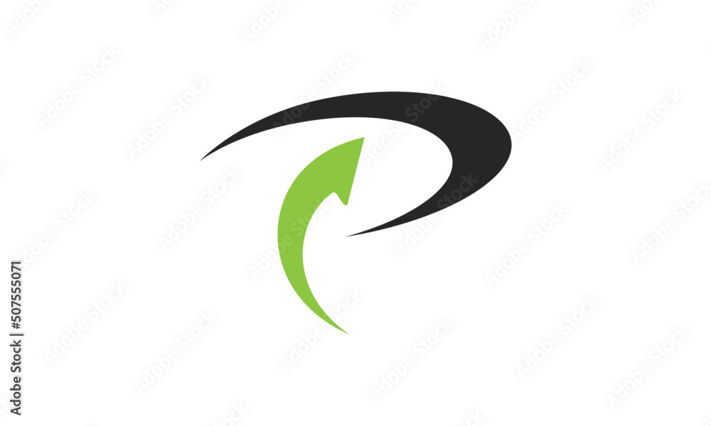 letter P trade marketing logo design vector. initial P and chart diagram graphic concept ...