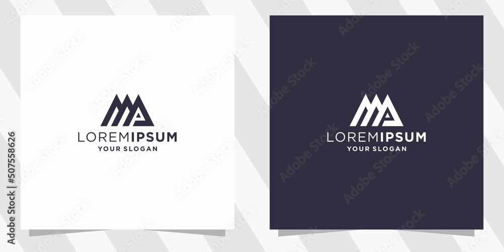 letter mp logo with minimal design Stock Vector | Adobe Stock