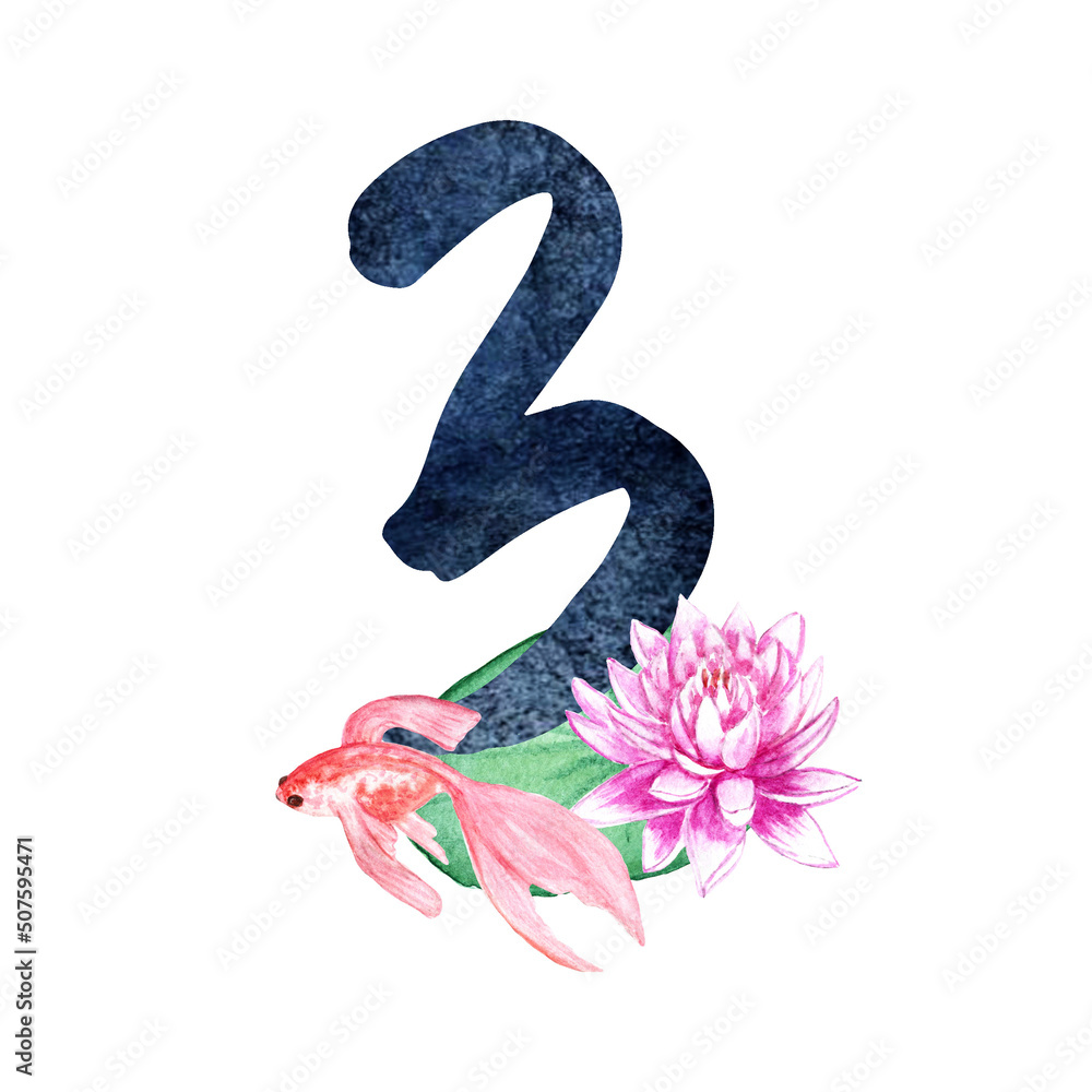 Watercolor Alphabet Japanese ,alphabet , koya, fish English watercolor ...