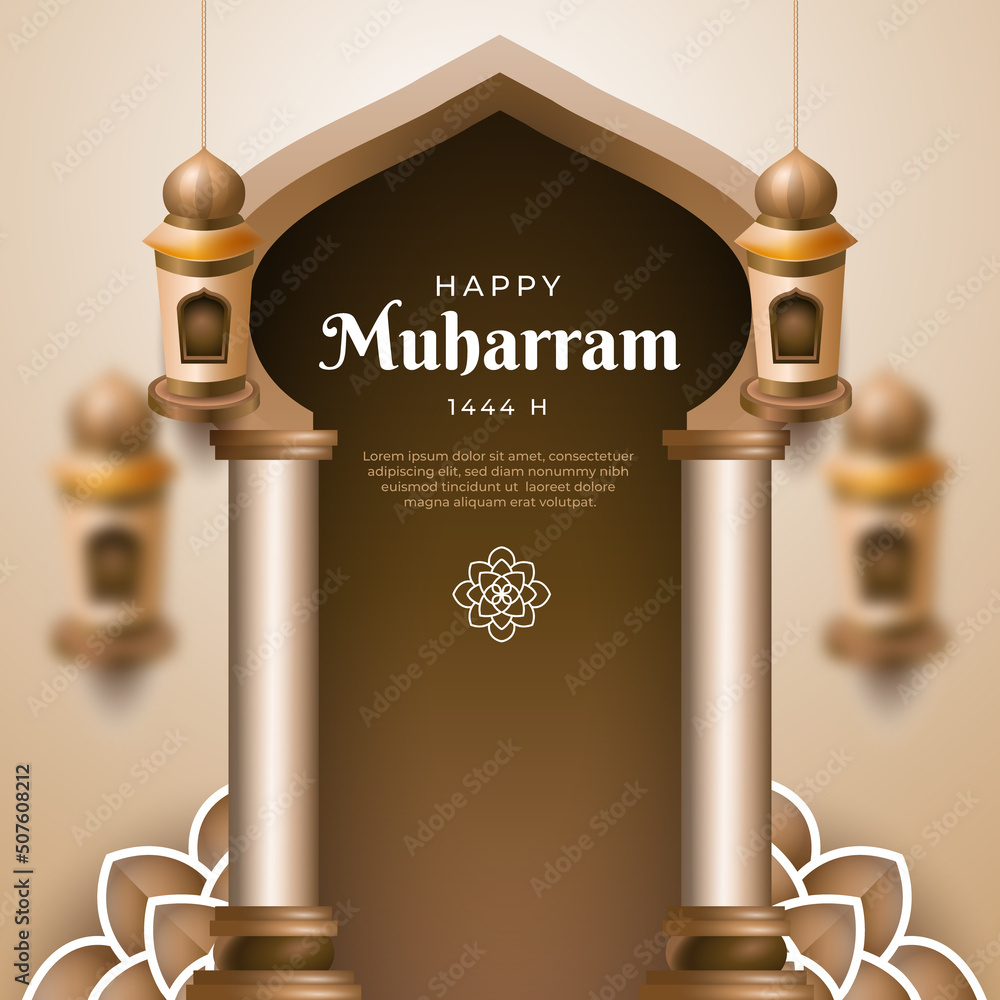 happy muharram social media post design Stock Vector | Adobe Stock