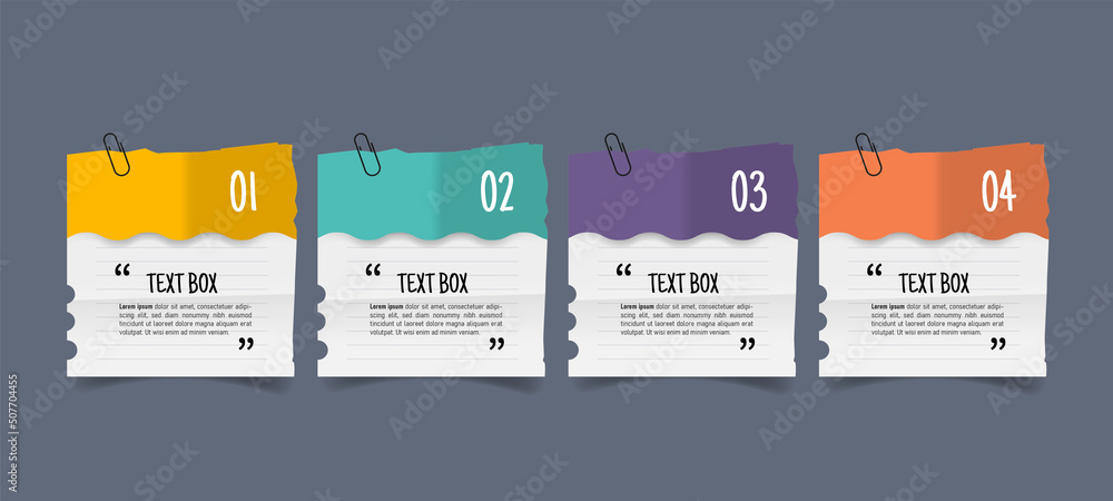 Text box design with note papers. Stock Vector | Adobe Stock
