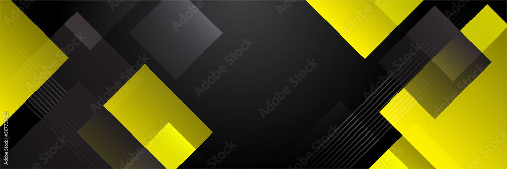 Black and yellow abstract banner background Stock Vector | Adobe Stock