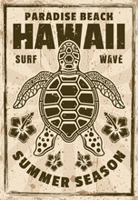 Summer Surfing Turtle Poster Free Stock Photo - Public Domain Pictures