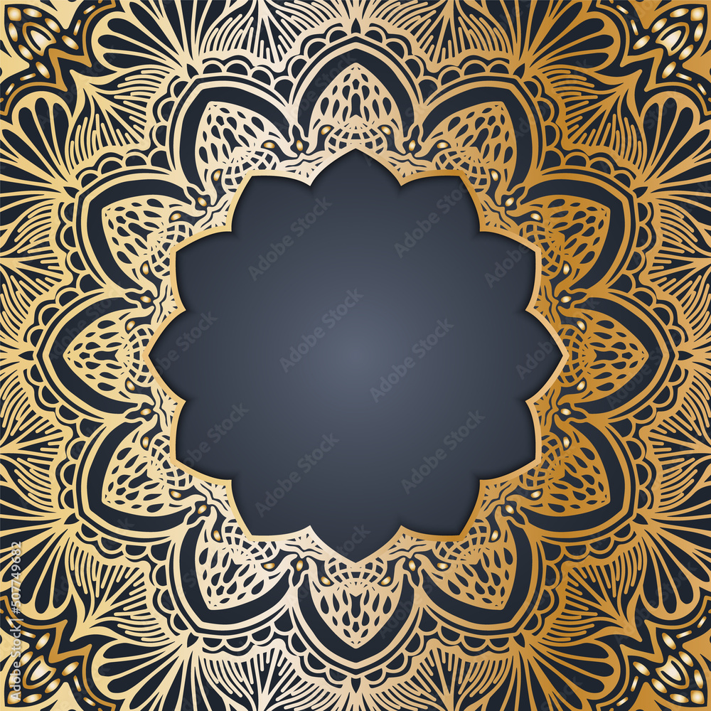 Luxury gold border frame islamic ornament Stock Illustration | Adobe Stock