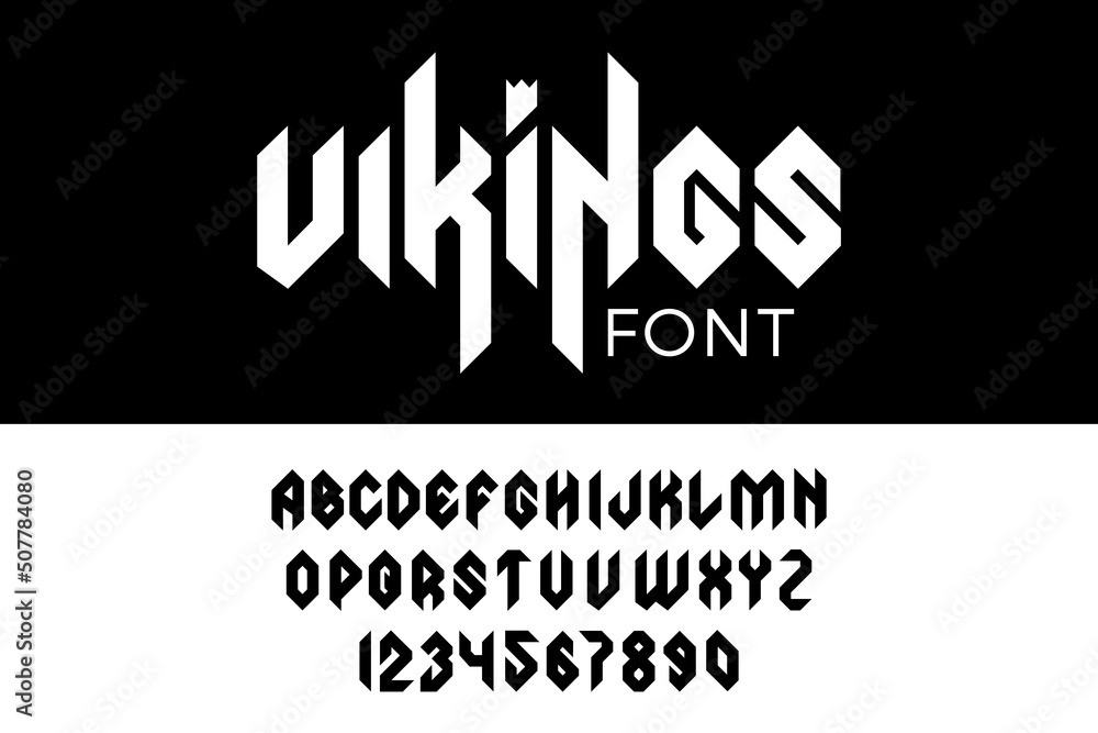 เวกเตอร์ Stock Gothic Vector Font Condensed Bold. Viking Celtic ...