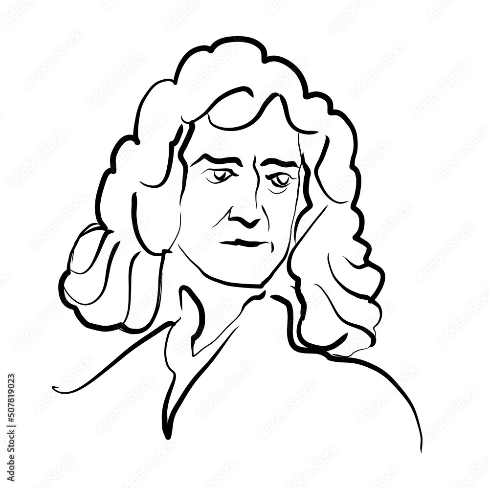Isaac Newton modern vector drawing Stock Vector | Adobe Stock