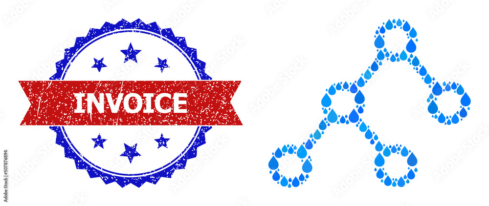 Vector mosaic binary connections, and bicolor unclean Invoice seal ...