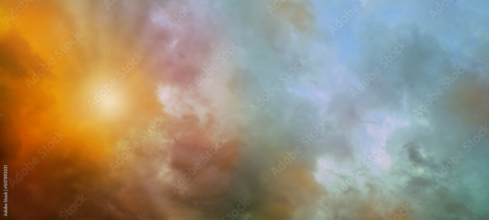 picturesque, dramatic stormy sky with dark clouds, approaching ...