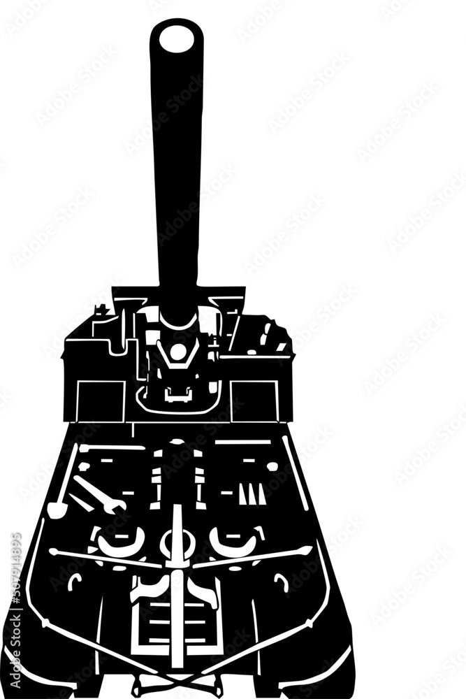 American 240 mm self-propelled howitzer. View of the equipment from the ...