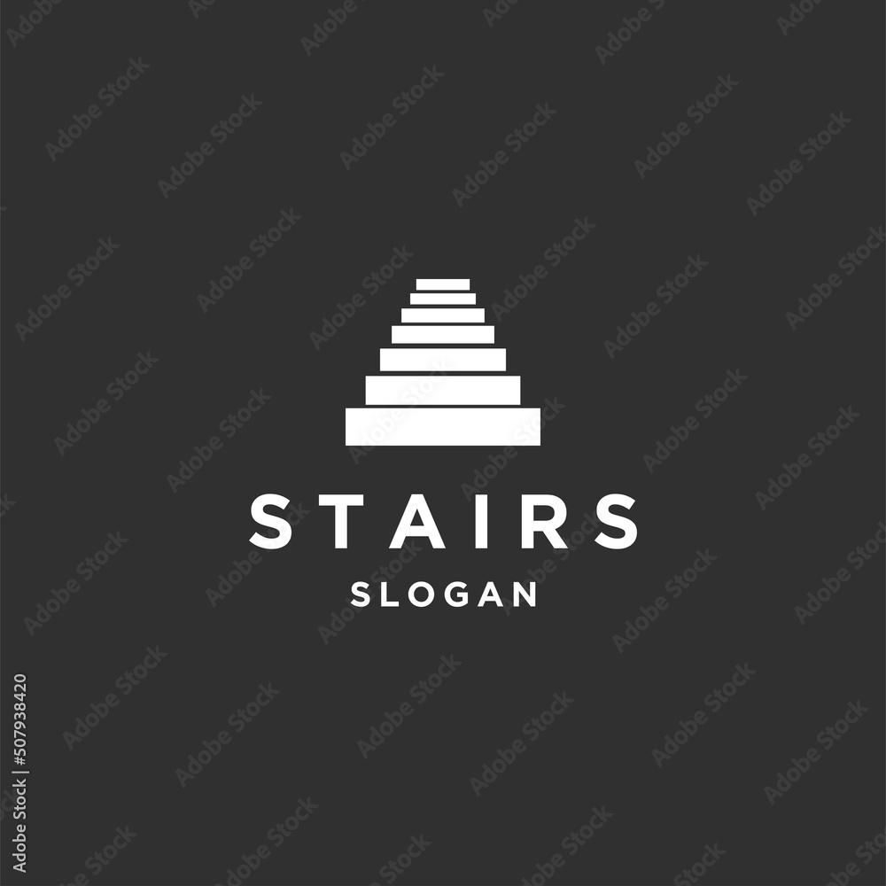Stairs line art logo template vector illustration design Stock Vector ...