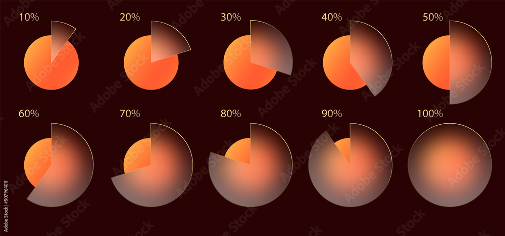 Glass morphism effect. Set of transparent frosted acrylic chart ...