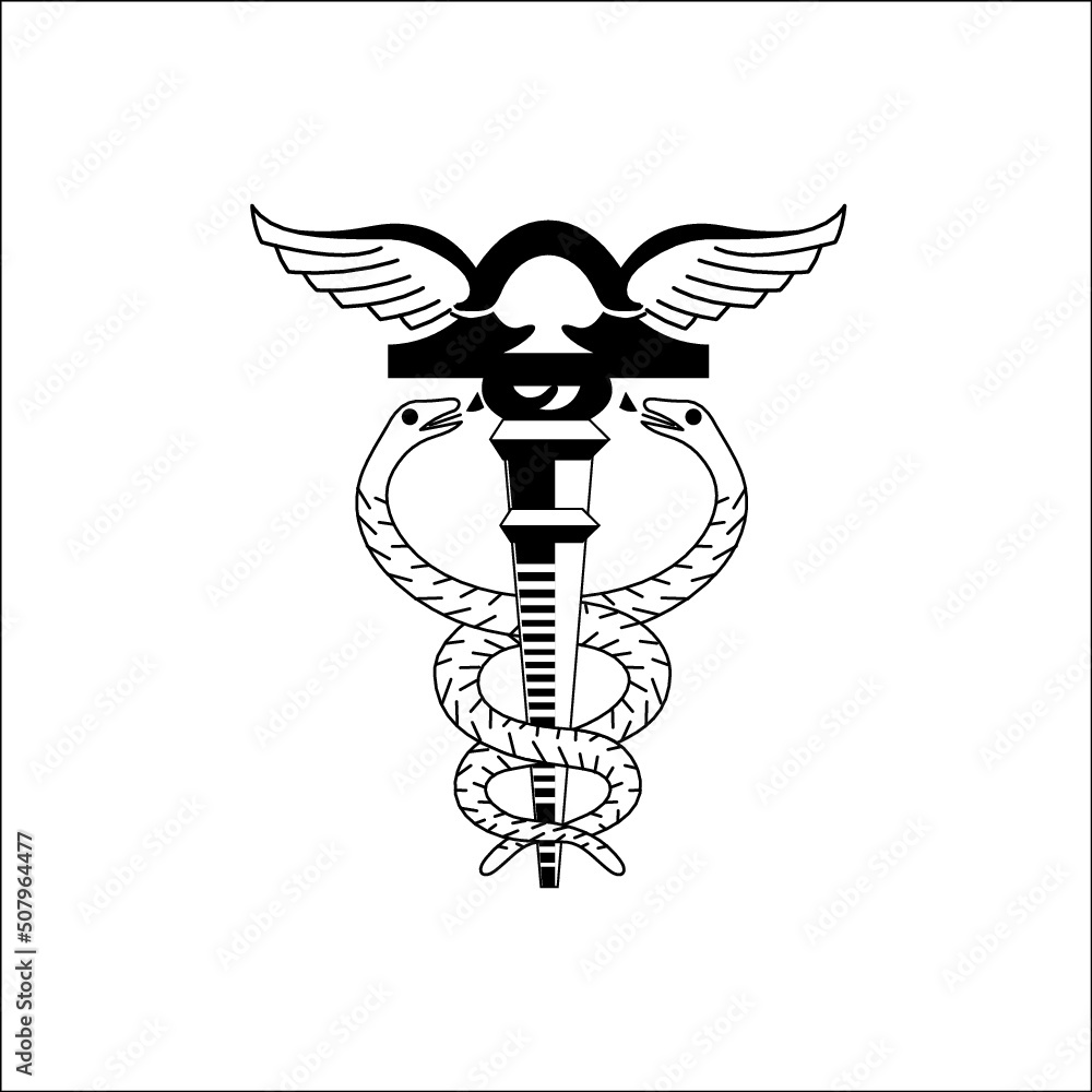 Medical cross symbol snake logo design template vector based design ...