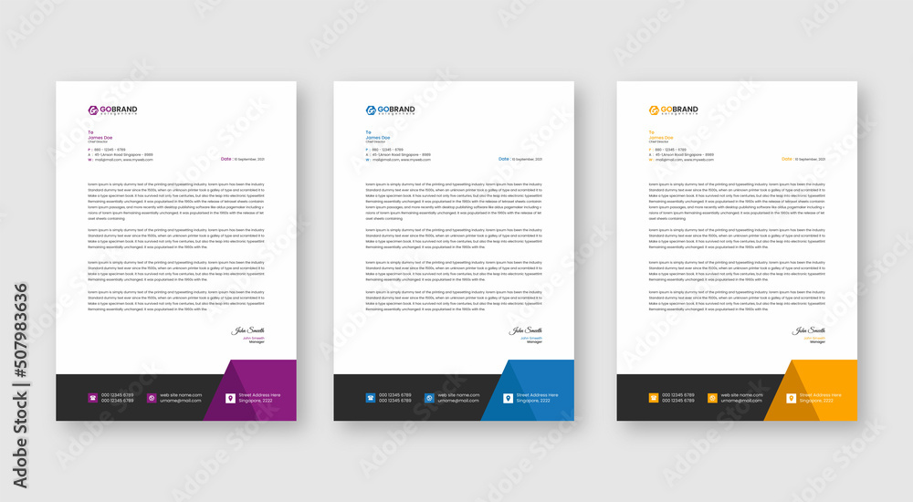 Abstract Letterhead Template Design, Modern Business Letterhead Design ...