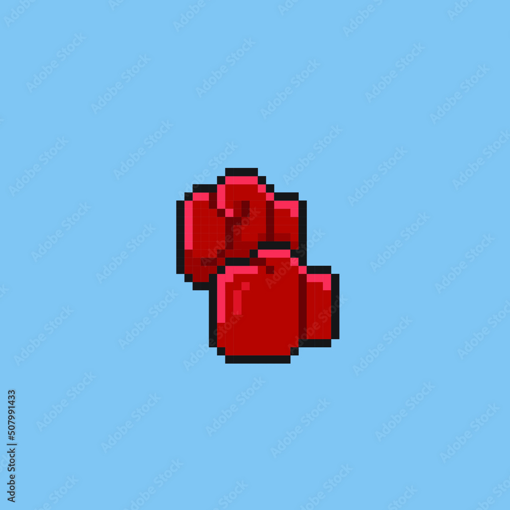 boxing glove in pixel art style Stock Vector | Adobe Stock
