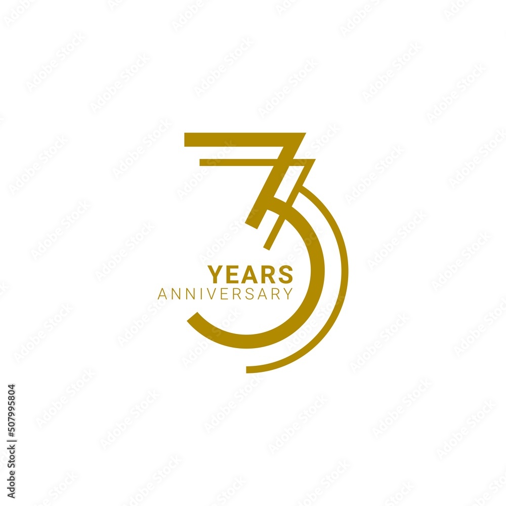 3 Year Anniversary Logo, Golden Color, Vector Template Design element ...