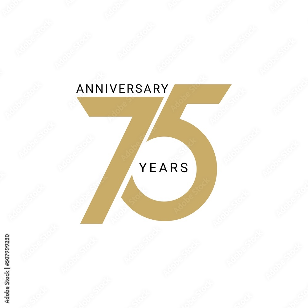 Vetor 75 Year Anniversary Logo, Color, Vector Template Design element ...