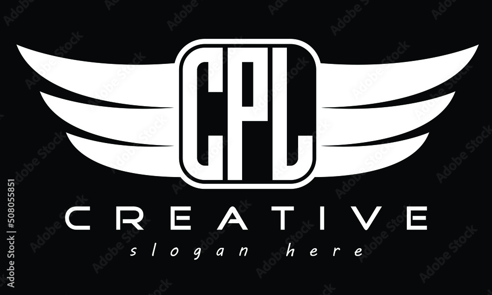 CPL three Letter Wings Flying Initial creative concept wing symbol ...