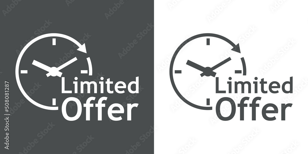 Vector de Stock Logo con texto Limited Offer con silueta de esfera de ...
