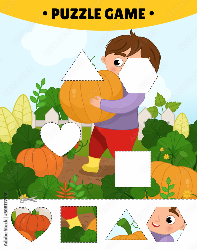 Educational game for kids. Cut out the pieces and glue them in the ...