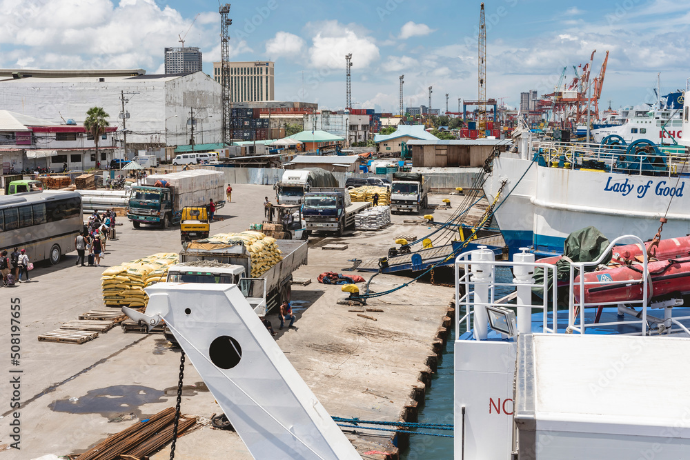 Cebu City, Philippines - May 2022: A busy scene at the Port of Cebu ...