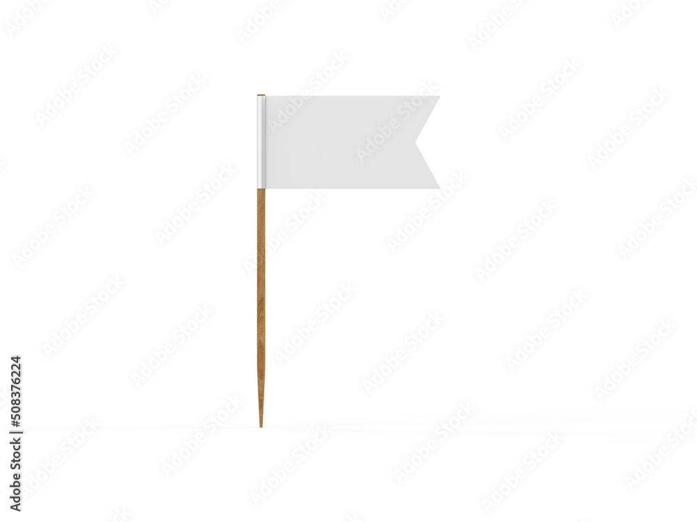 Blank decorative topper flag for branding and promotion, wooden stick ...