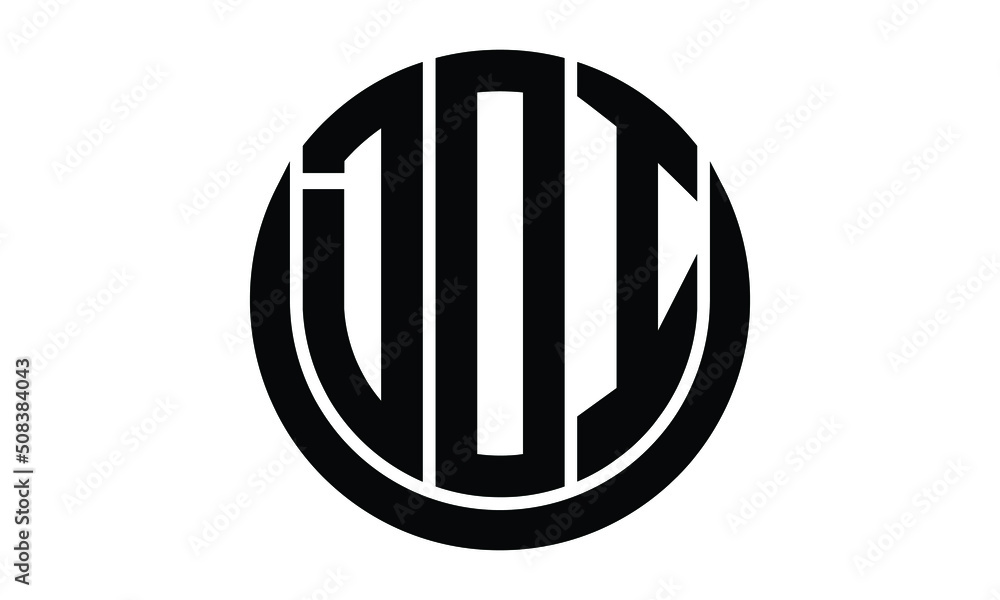 DOI shield in circle logo design vector template. lettermrk, wordmark ...