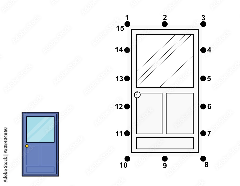 Dot to dot game for kids. Connect the dots and draw a door worksheet ...