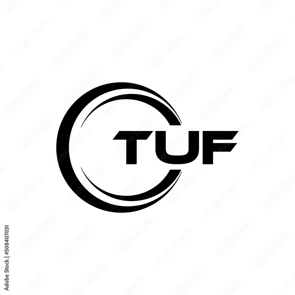 TUF letter logo design with white background in illustrator, vector ...