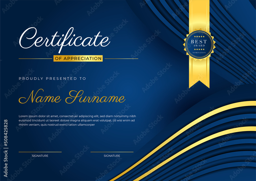 Certificate red template with modern luxury pattern and golden lines ...