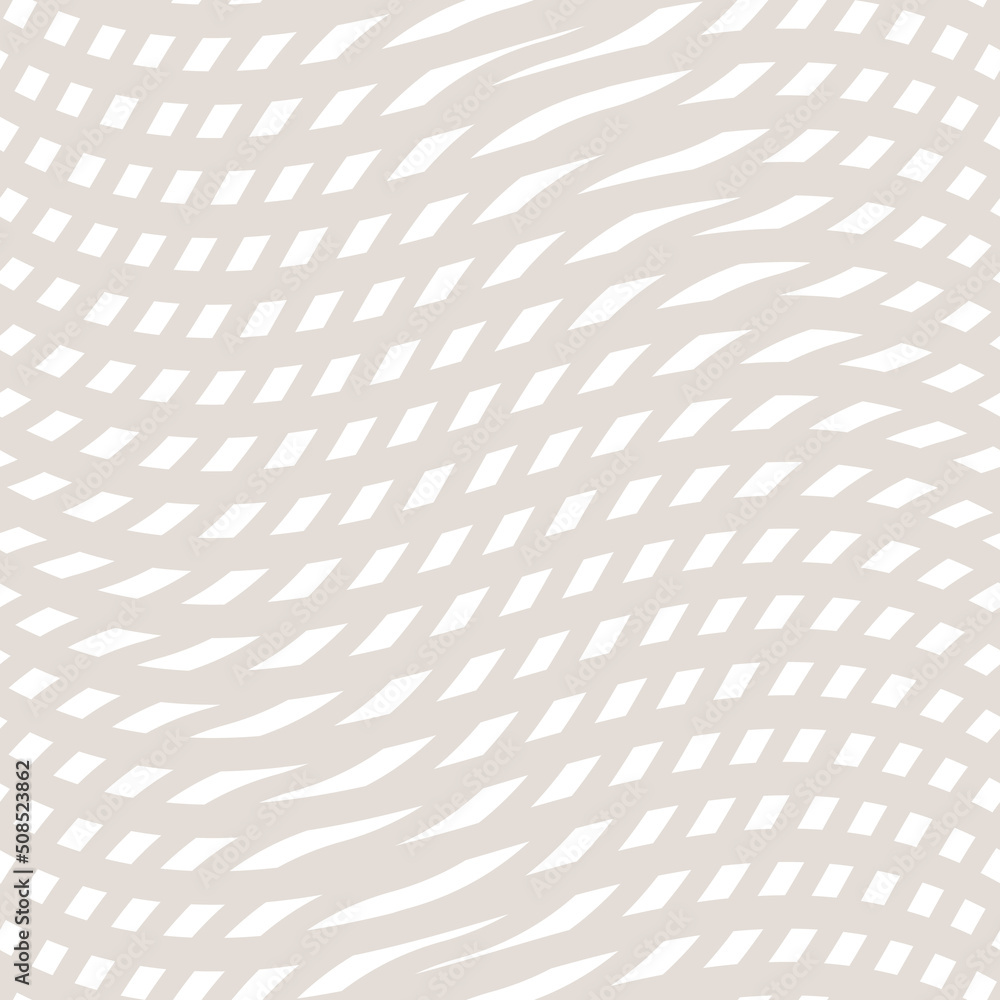 Vector seamless pattern with distorted grid, lattice, mesh. Simple abstract background with ...