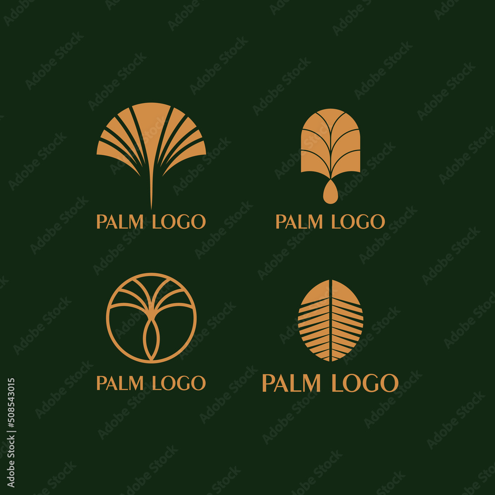 set of Luxury Palm Logo Template Vector. simple and minimalistic palm ...